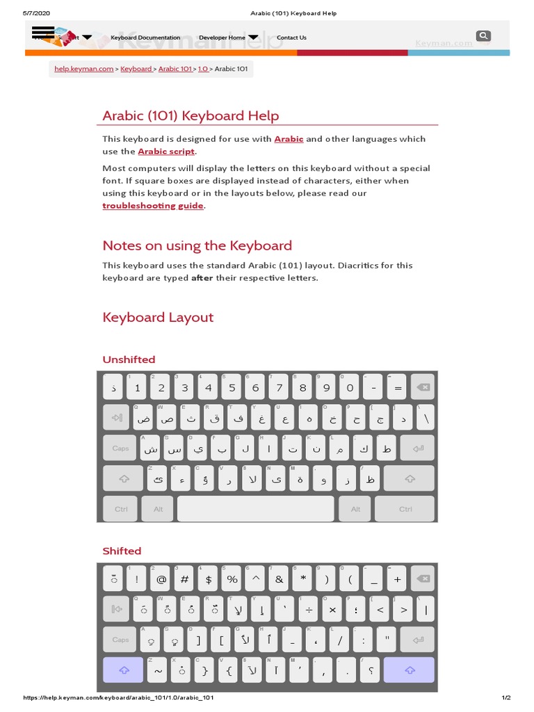 Arabic (101) Keyboard Help | PDF | Computer Keyboard | Computing