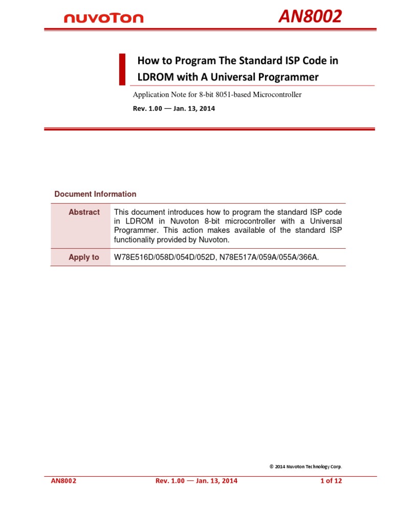 An8002 Program Isp Code in Ldrom en Rev1.00 | PDF | Booting ...