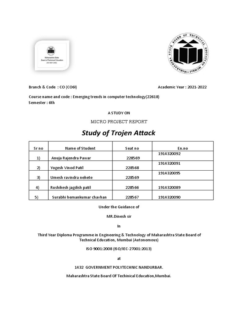 Eti 6th Sem Microproject | PDF | Malware | Software