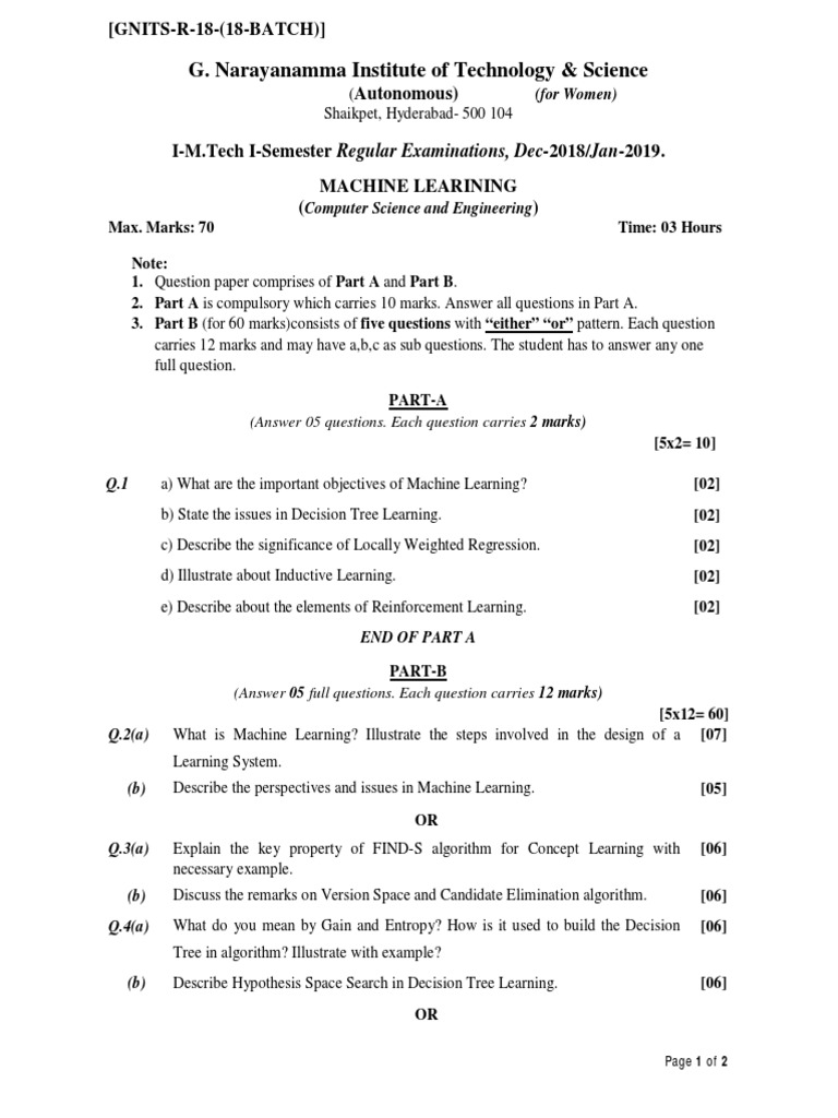 Machine Learining | PDF | Machine Learning | Algorithms