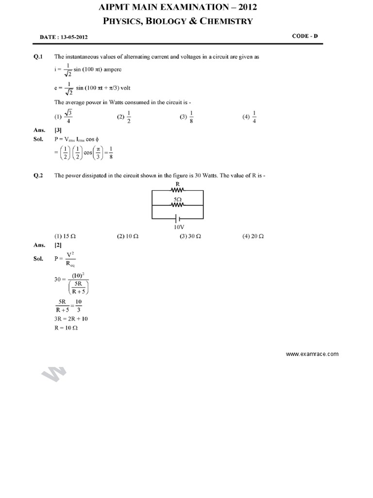 Aipmt Neet Question Paper 2012 183 | PDF | Meiosis | Adrenal Gland
