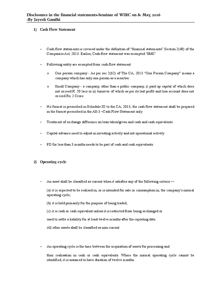 Disclosure in Financial Statements | Download Free PDF | Dividend ...