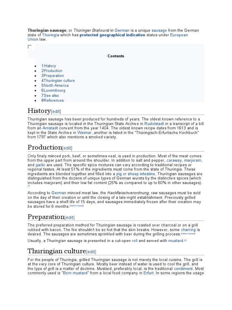 Thuringer | PDF | Home | Foods