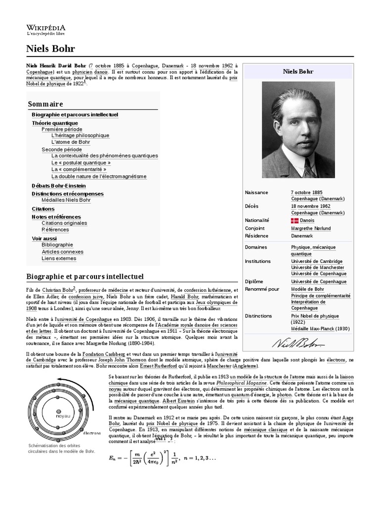 Niels Bohr | PDF | Niels Bohr | Électron