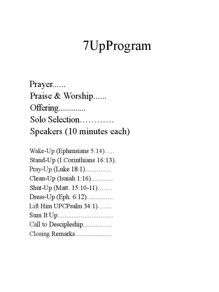 7 Up Program | PDF