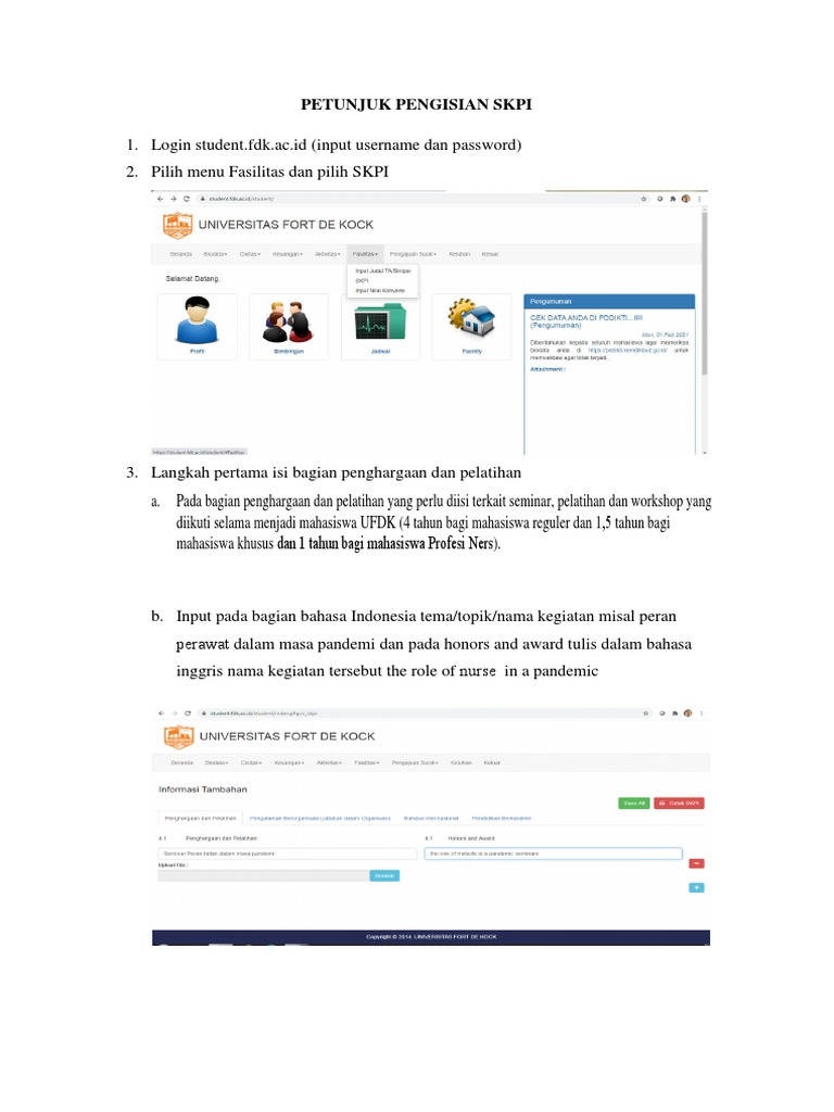 LANGKAH-LANGKAH PENGISIAN SKPI MAHASISWA | PDF