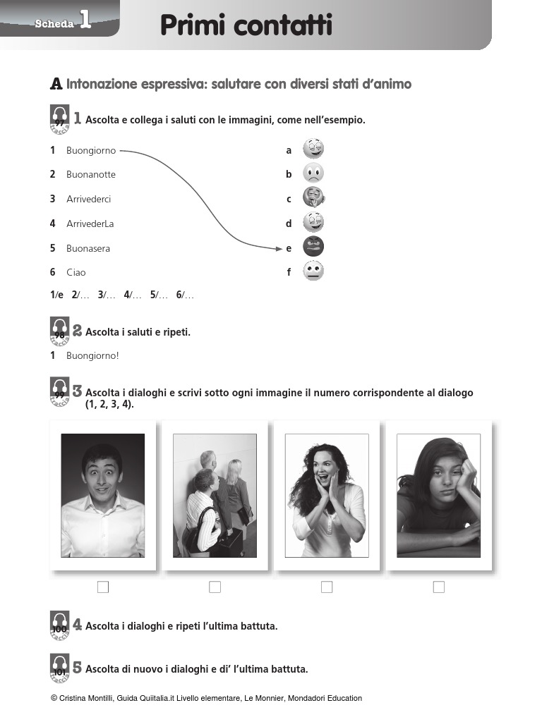A1 Italiano (Ejercicios) | PDF