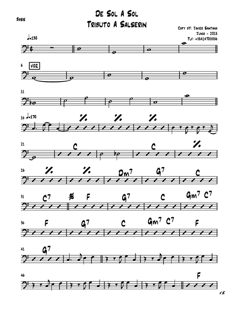 De Sol A Sol Tributo A Salserin - Bass | PDF