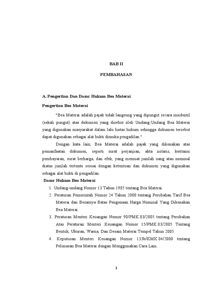 Pengertian dan Tarif Bea Materai | PDF | Bisnis | Hukum