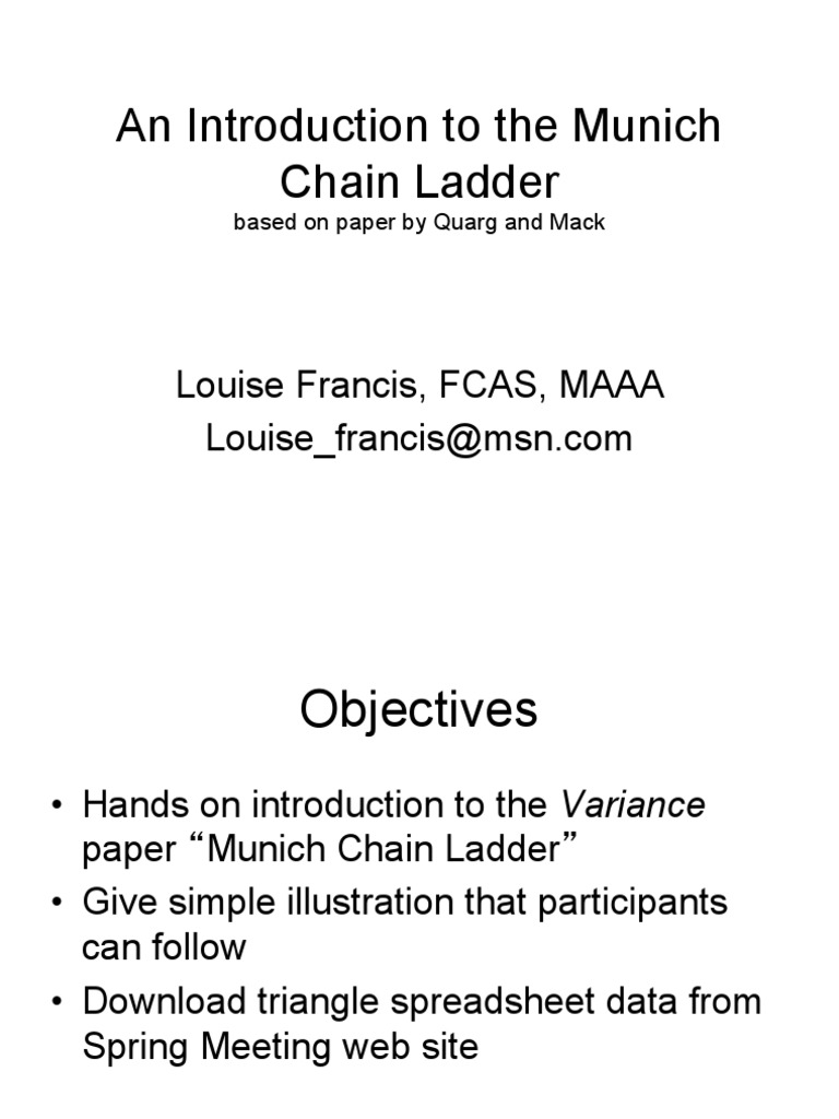 Munich Chain Ladder Overview and Analysis | PDF | Errors And Residuals ...