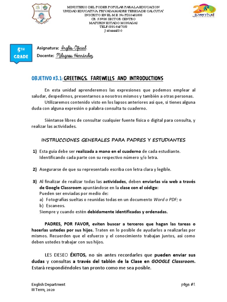 Greetings, Farewells and Introductions | PDF