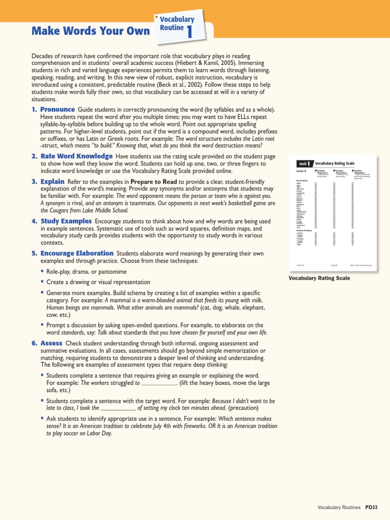 Vocabulary Routines | Download Free PDF | Vocabulary | Word