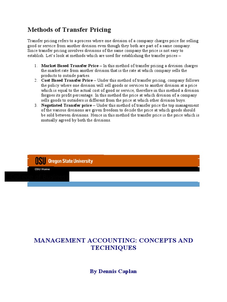 Methods of Transfer Pricing | PDF | Business | Taxes