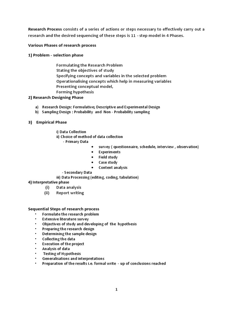 Research Process, Phases and 10 Step Model | PDF | Sampling (Statistics ...