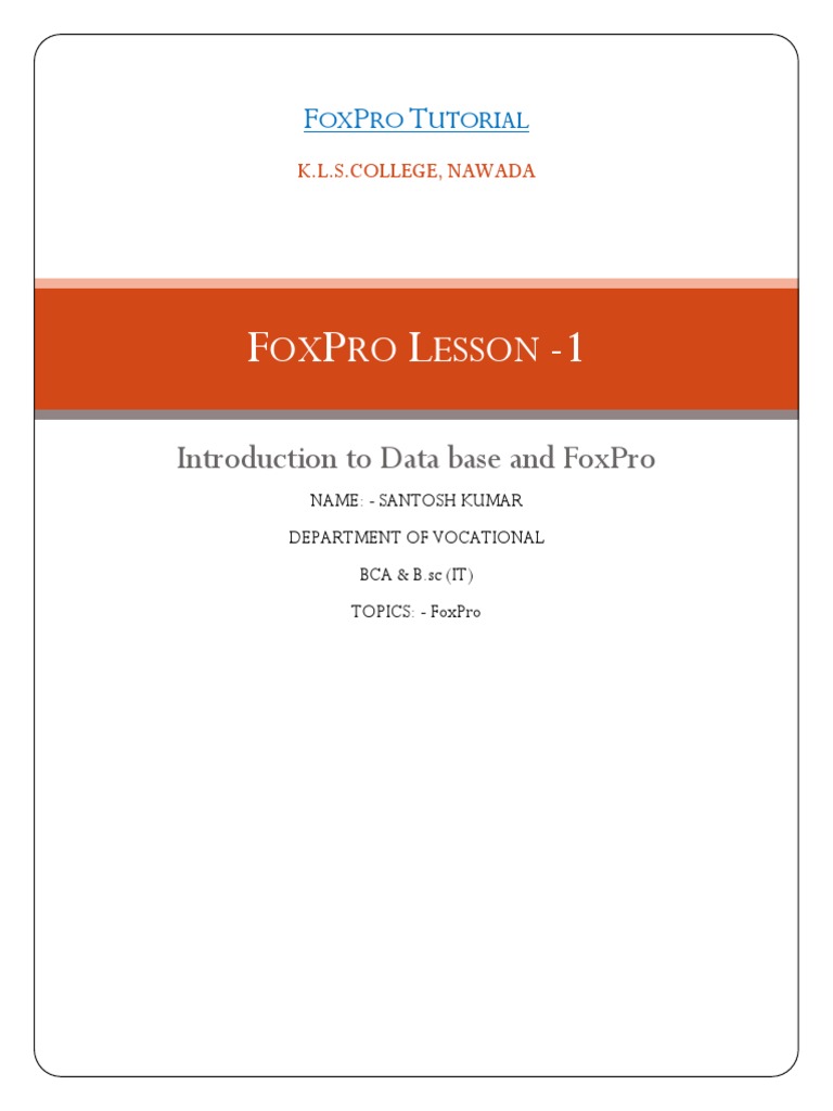 Introduction to FoxPro Database Management | PDF | Databases | Relational Database