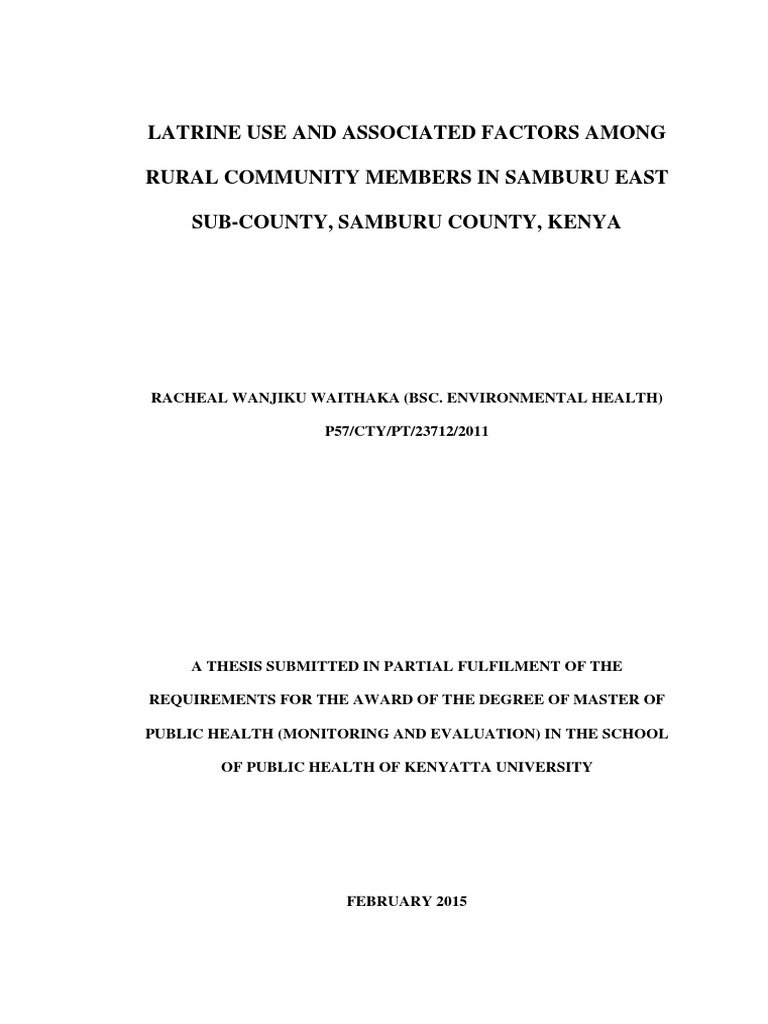 Latrine Use and Associated Factors... | PDF | Sanitation | Millennium ...