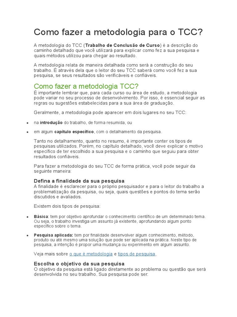 Como Fazer Metodologia | PDF | Método científico | Metodologia