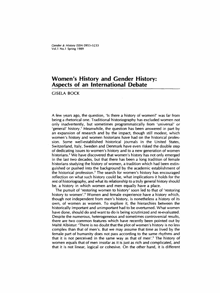 Women S History and Gender History Aspec | Download Free PDF | Gender ...