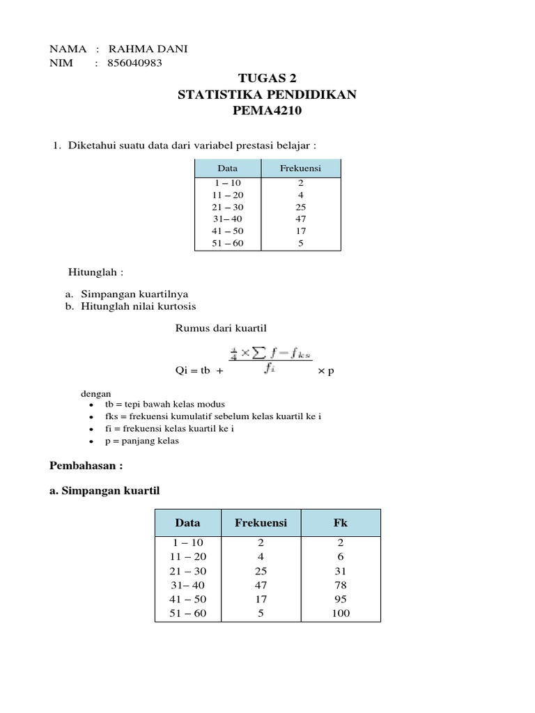 Tugas 2 Statistika | PDF