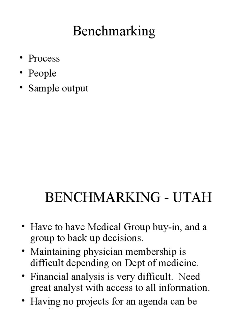 Benchmarking: - Process - People - Sample Output | PDF | Managed Care ...