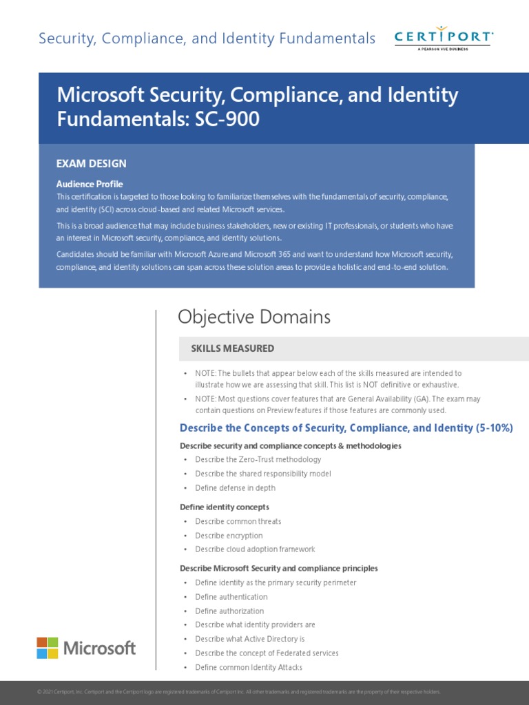 MCF OD Security Compliance Identity Fundamentals SC-900 0921-1 | PDF ...