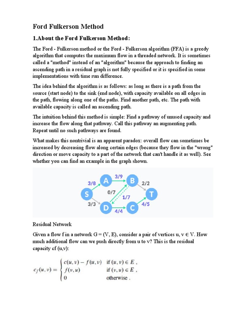 1.about The Ford Fulkerson Method | PDF | Graph Theory | Applied ...