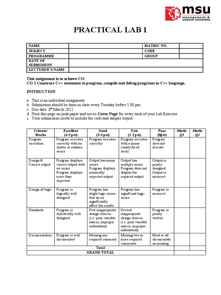 C++ Programming Lab Assignment Guide | PDF | Overtime | Taxes