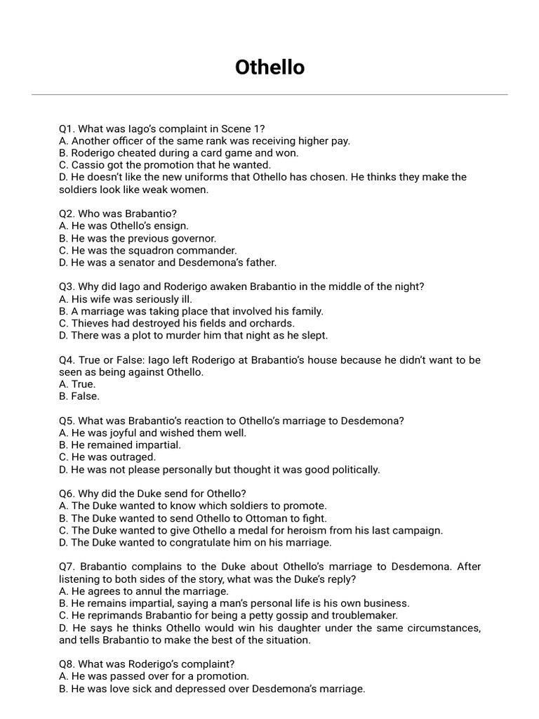 Othello | PDF | Othello | Iago