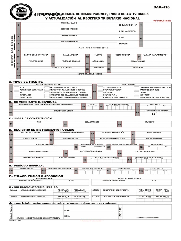 Formulario SAR 410 | PDF