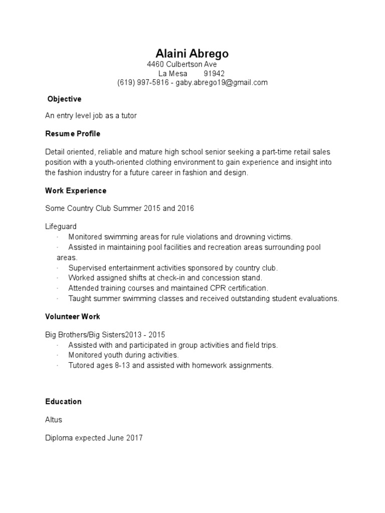 Lesson 7 Resume | PDF