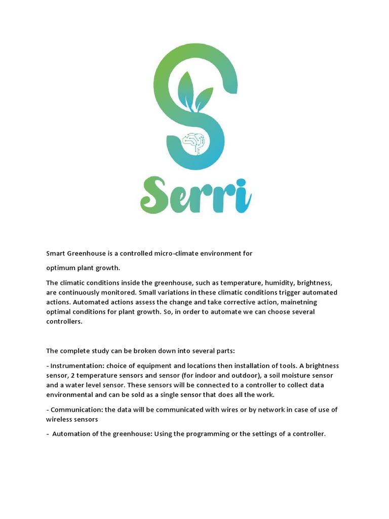 Smart Greenhouse Presentation | PDF