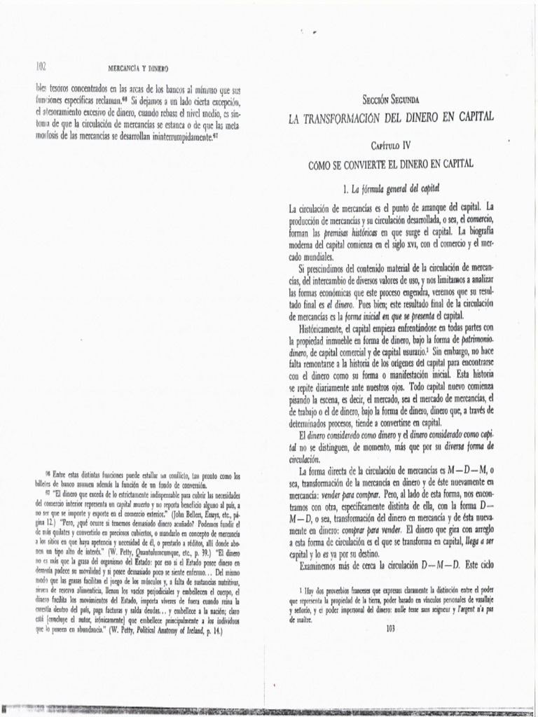 Marx - El Capital - Capítulo IV | PDF