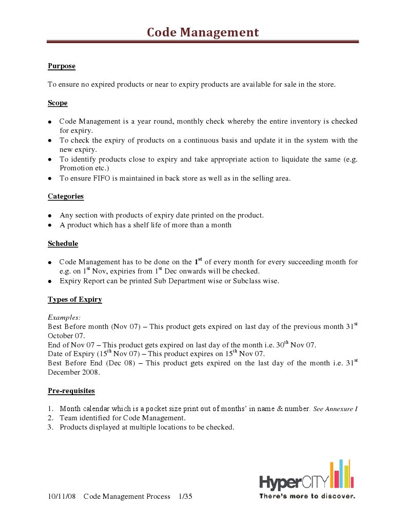 Code Management | PDF | Shelf Life | Inventory
