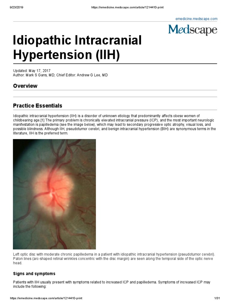IIH Medscape | PDF | Medicine | Clinical Medicine
