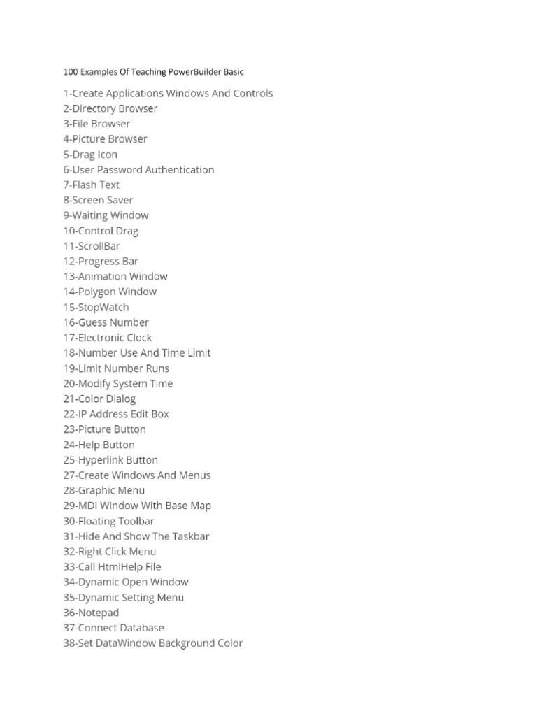 100 Examples of Teaching PowerBuilder Basic - Programming Methods ...