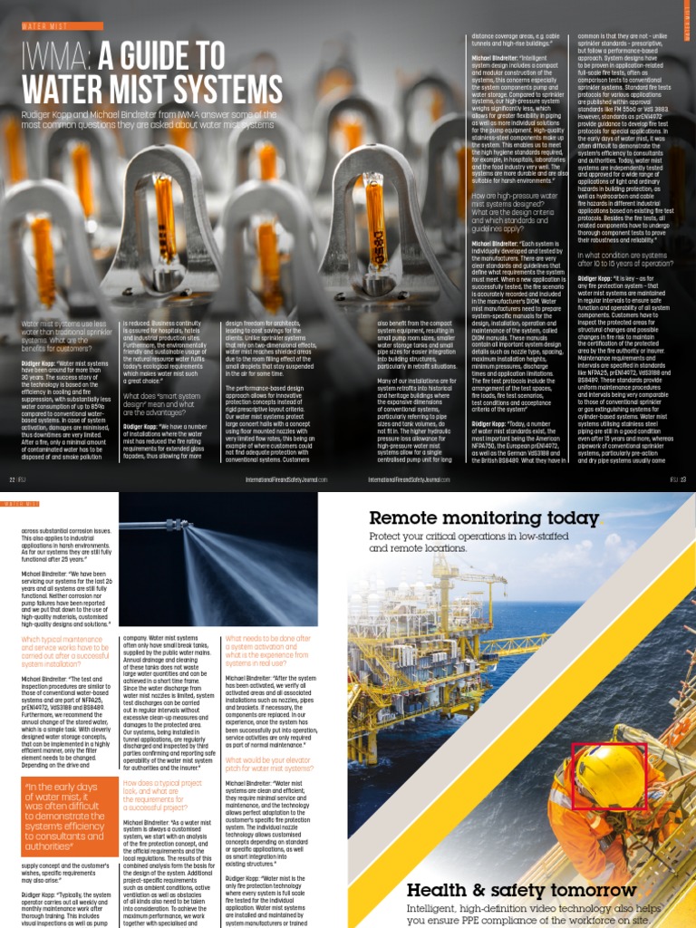 Fogtec Ifsj-Iwma A Guide To Water Mist Systems 03-21 | PDF | Fire ...