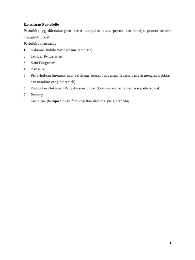 Format Portofolio | PDF