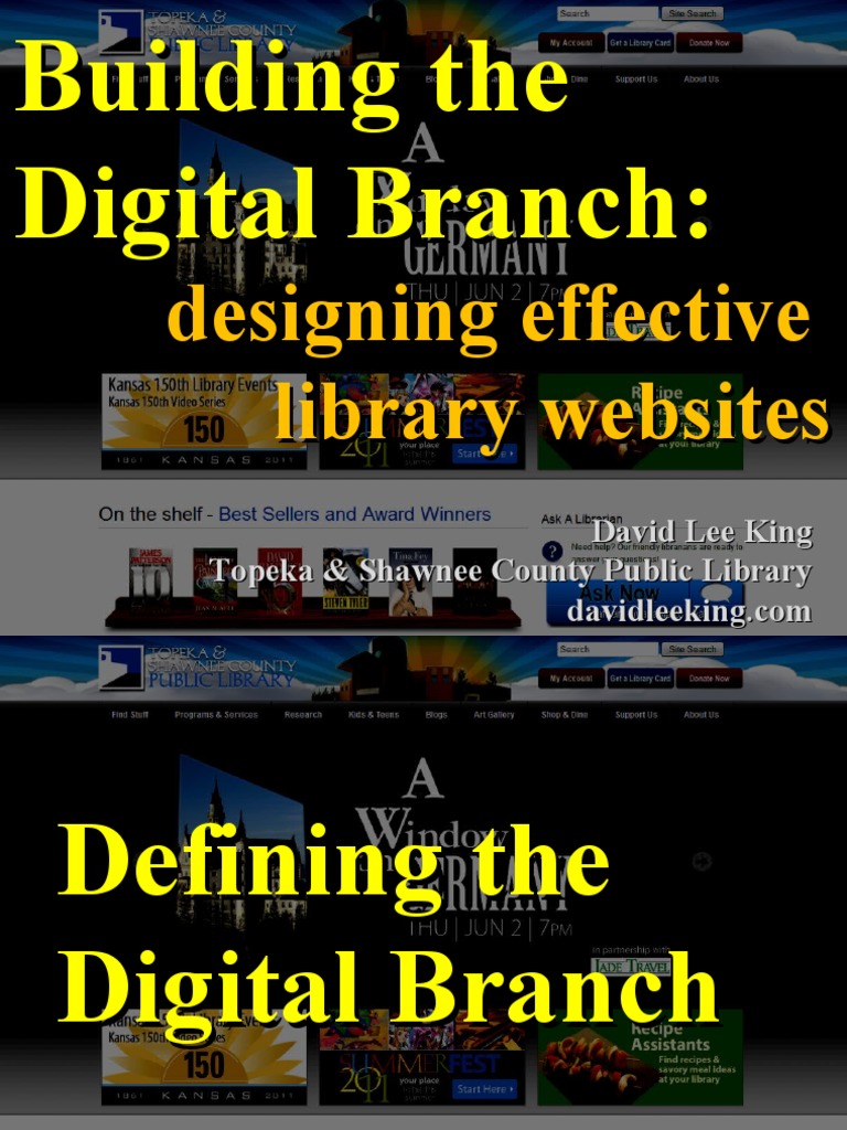 Building The Digital Branch: Presentation | PDF | Usability | Libraries