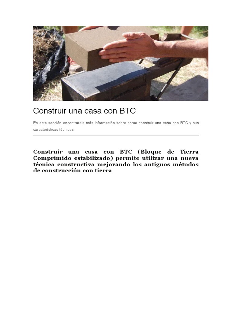 Construir Una Casa Con BTC | PDF | Ladrillo | Fundación (Ingeniería)