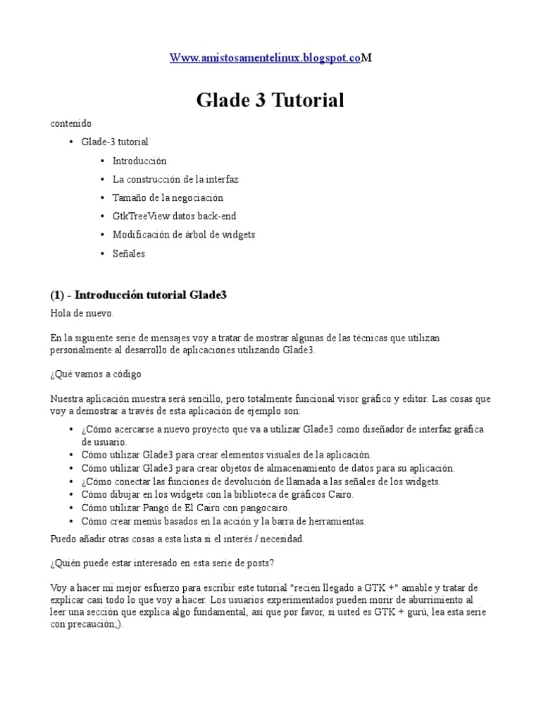Glade-3 Tutorial Iniciacion Spanish | PDF | Ventana (informática) | Widget (Gui)