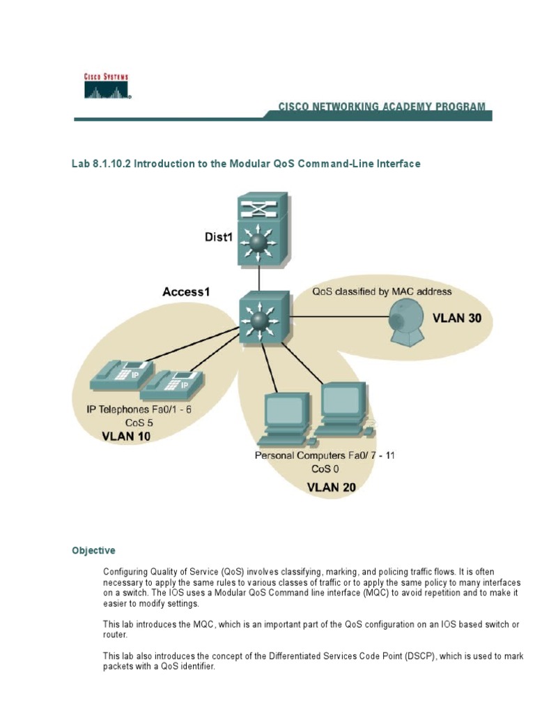 BCMSN Lab - Qos Lab 8-1-10 2 en | PDF | Quality Of Service | Computer Networking