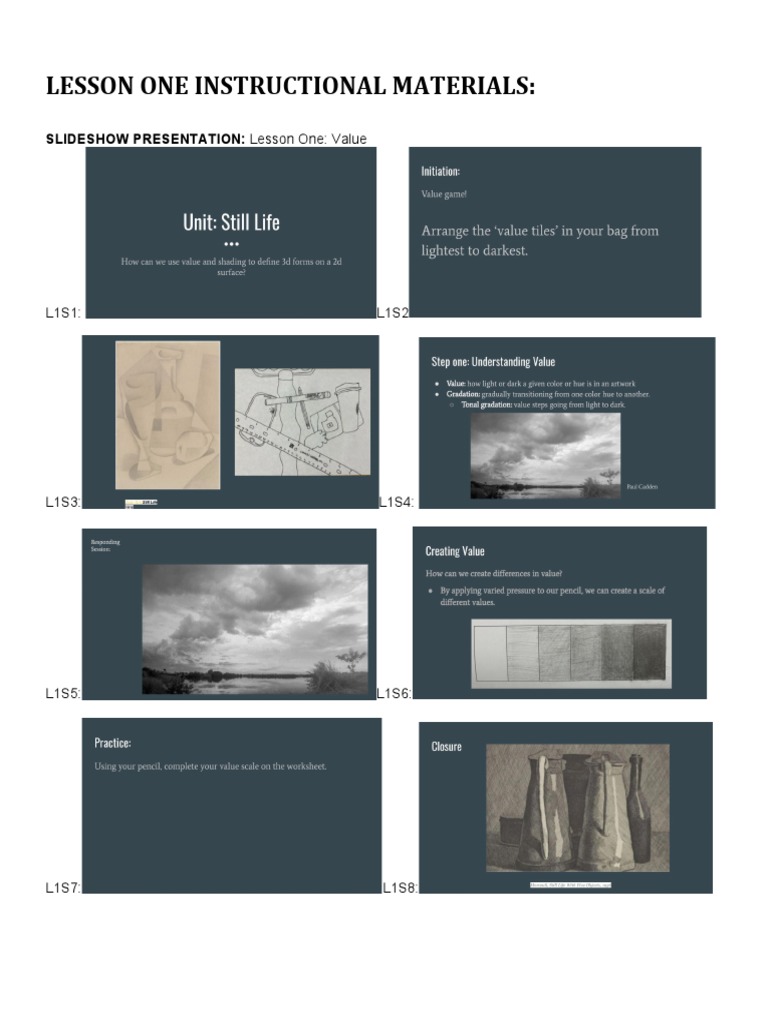 Edtpa Instructional Materials | PDF | Composition (Visual Arts) | Shadow