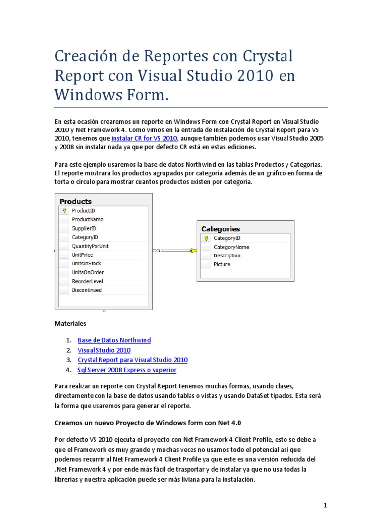 Creación de Reportes Con Crystal Report Con Visual Studio 2010 en ...