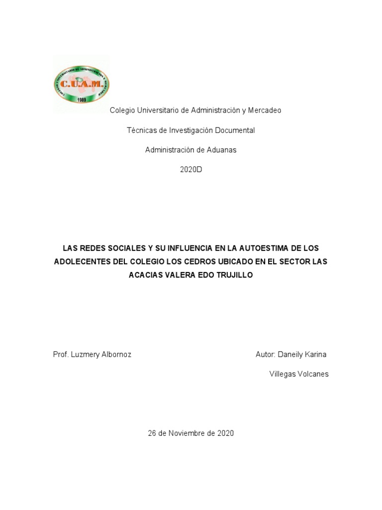 Las redes sociales y su influencia en la autoestima de los adolescentes ...