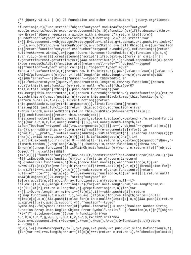 Jquery Min | PDF | Computer Programming | World Wide Web Consortium ...