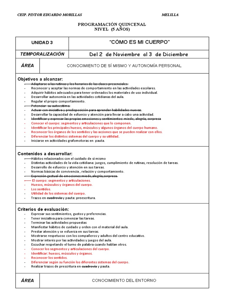 Unidad 3 ¡Cómo Es Mi Cuerpo! | PDF | Comunicación | Las emociones