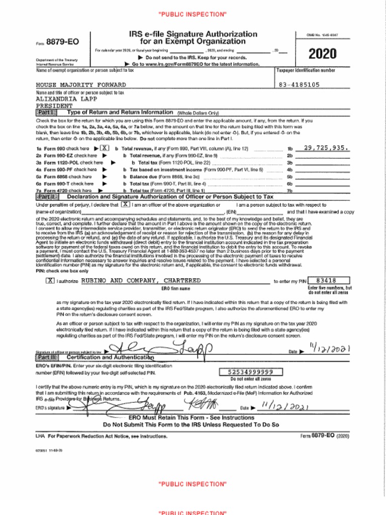 House Majority Forward's 2020 Form 990 | PDF | Irs Tax Forms | 501(C ...