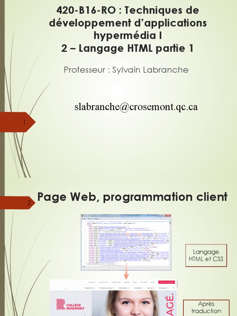 2-HTML Partie 1 | PDF | Html | Langage de balisage