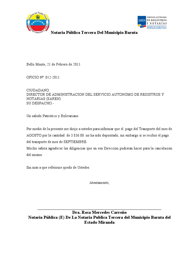 Formato de Oficio | PDF