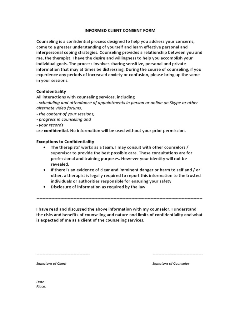 Informed Client Consent Form | PDF